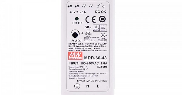 MDR-60-48 MEANWELL 60W 48VDC 1.25A 115/230VAC 단일 출력 산업용 DIN 레일 전원 공급 장치 ...